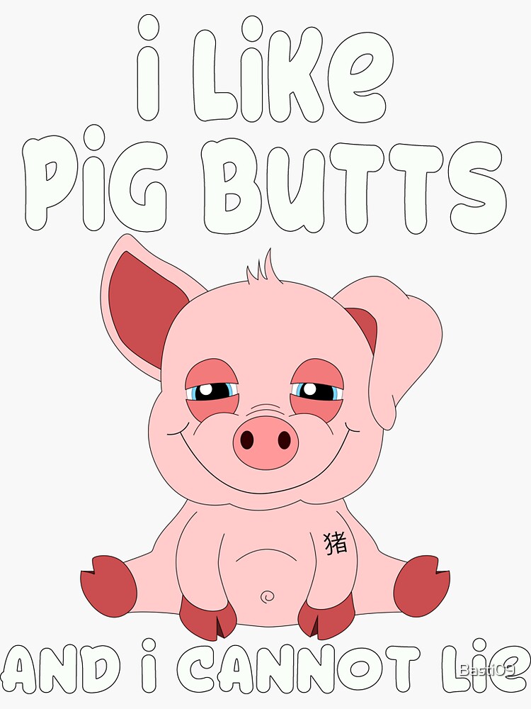 "Pig Butt BBQ Barbecue Pulled Pork" Sticker for Sale by Basti09 | Redbubble