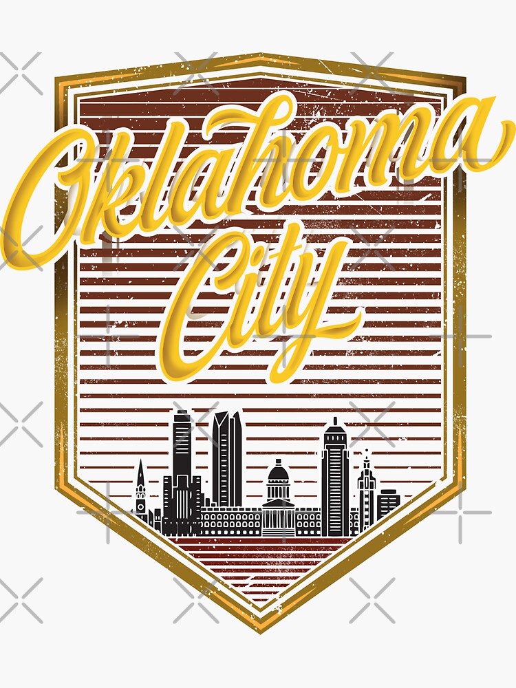 "OKC Oklahoma City Vintage " Sticker for Sale by javaneka | Redbubble
