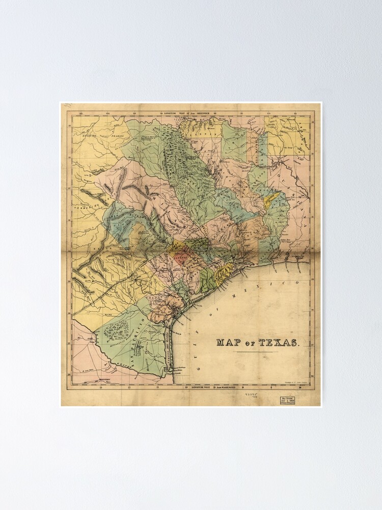 "Map of Southeastern Texas (circa 1840)" Poster by allhistory | Redbubble