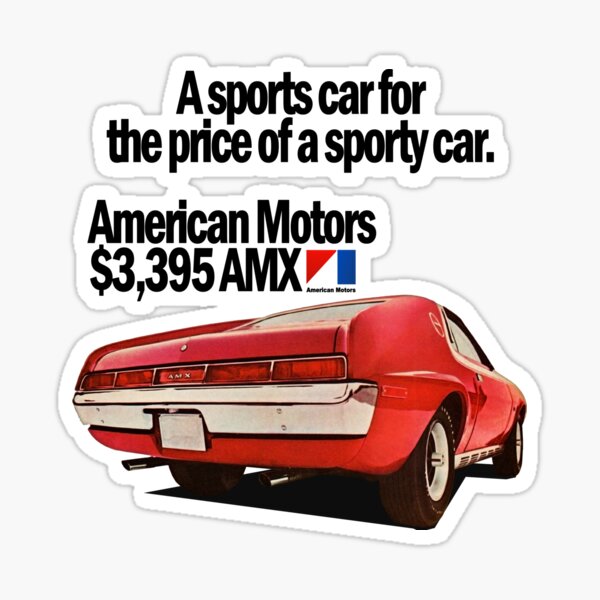 "AMC AMX" Sticker for Sale by ThrowbackMotors | Redbubble