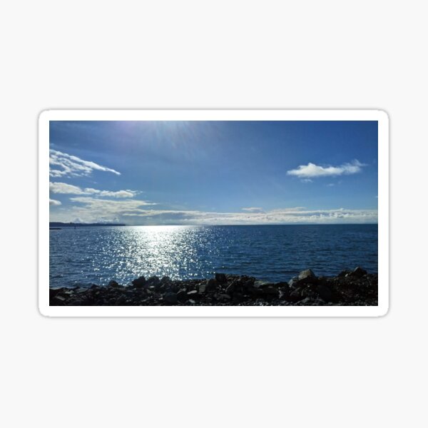 "Beach, sea, rocks and blue sky" Sticker by naturematters | Redbubble