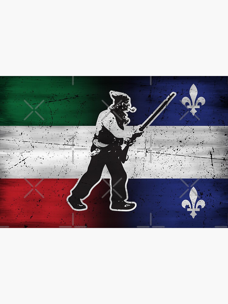 "Quebec Patriot flag grunge style eroded Drapeau Patriote Québec with ...