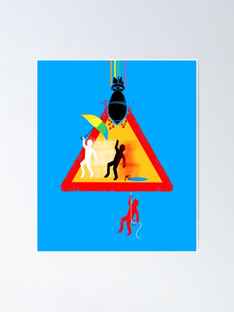 "Beware of Falling Objects" Poster by dEMOnyo | Redbubble