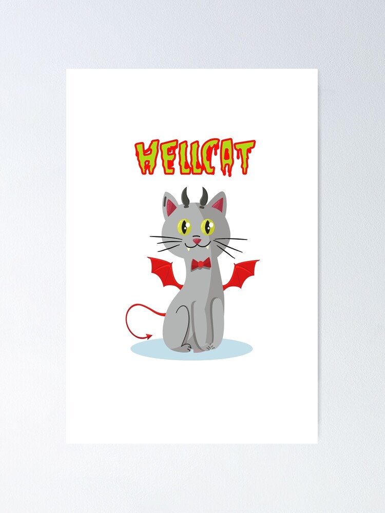 Póster «Hellcat, el gato del infierno diabólico» de DerNerd | Redbubble