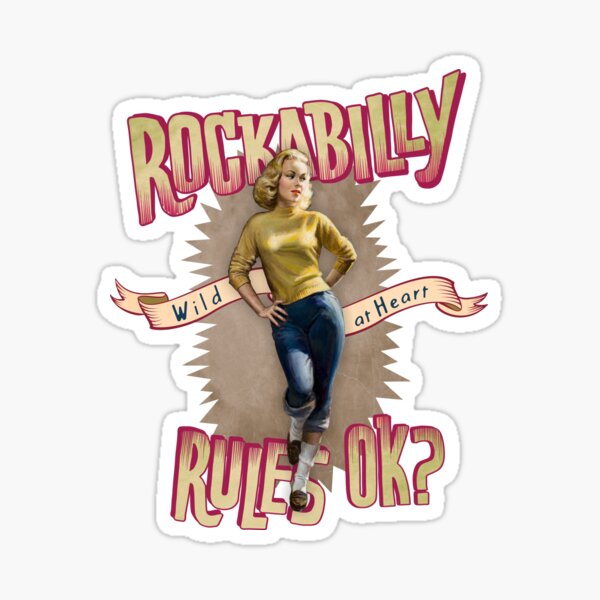 "Rockabilly Rules Ok?" Sticker for Sale by shockin | Redbubble