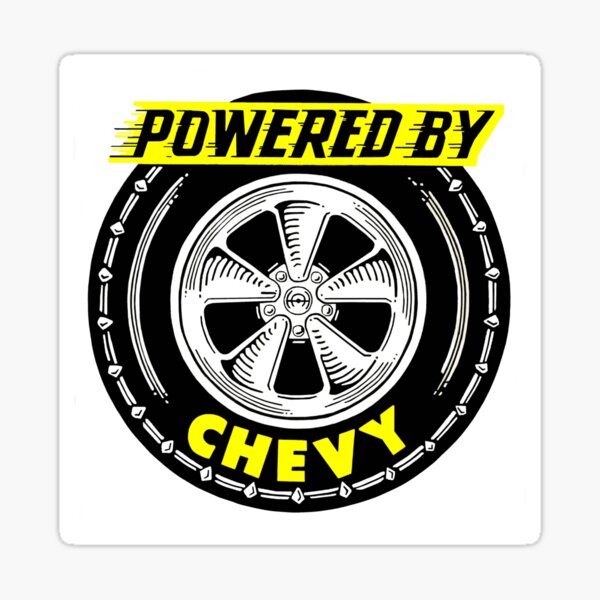 "Powered by Chevy" Sticker for Sale by Retrostickersnz | Redbubble