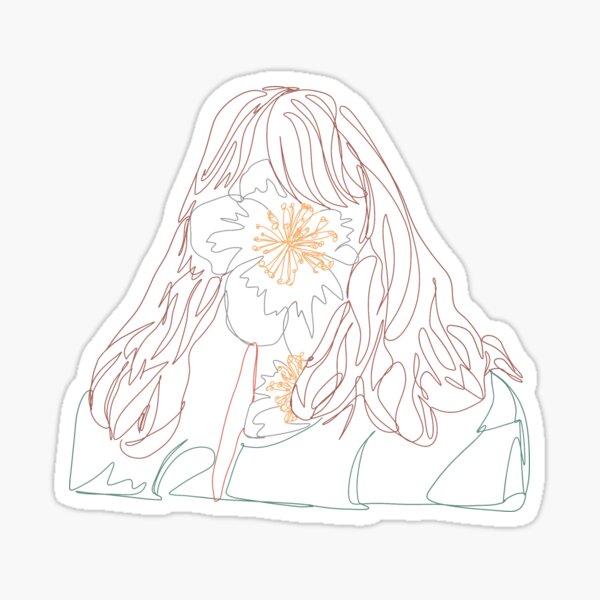 "Colourful flower Face " Sticker for Sale by murkybucket | Redbubble