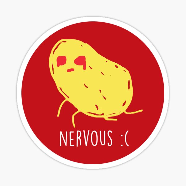 "Nervous :(" Sticker by sivarria | Redbubble