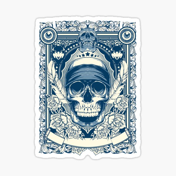 "Skull IX" Sticker by matheusfiorino | Redbubble