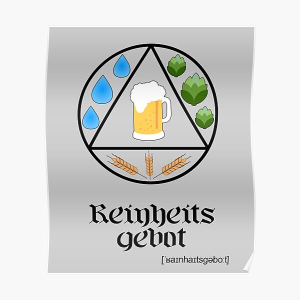 "German Beer Purity Law Reinheitsgebot Circle Design for Light" Poster ...