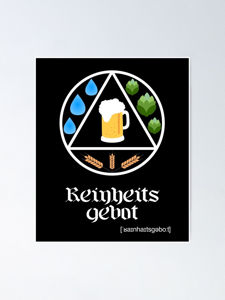 "German Beer Purity Law Reinheitsgebot Circle Design" Poster by ...