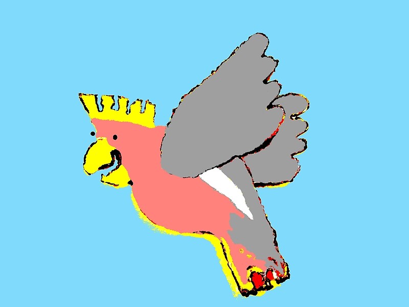 "Laughing Galah 2 in Blue" by LexaTHarpell | Redbubble