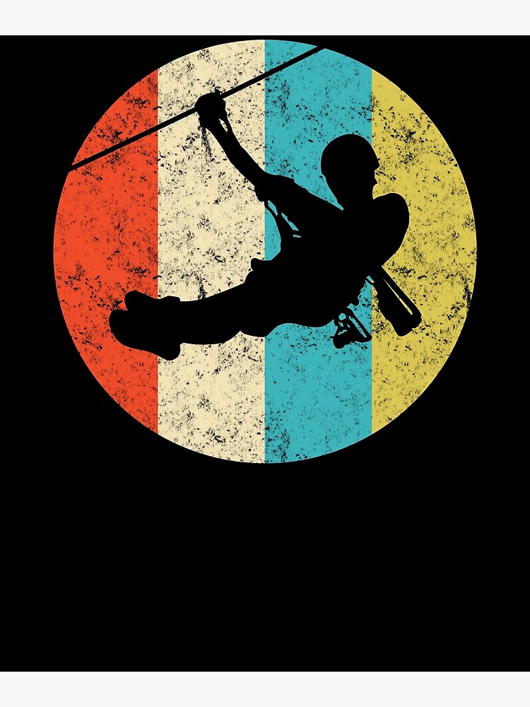 Vintage Zipline Graphic Design for Ziplining Enthusiasts Premium Matte ...