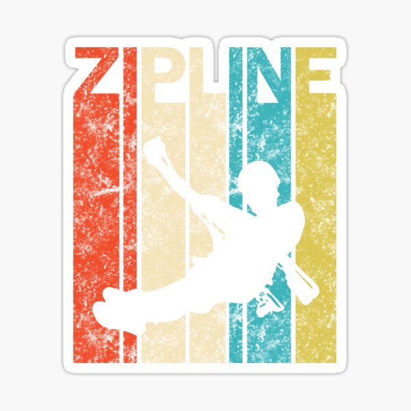 "Vintage Zipline Graphic Design for Ziplining Enthusiasts" Sticker for ...