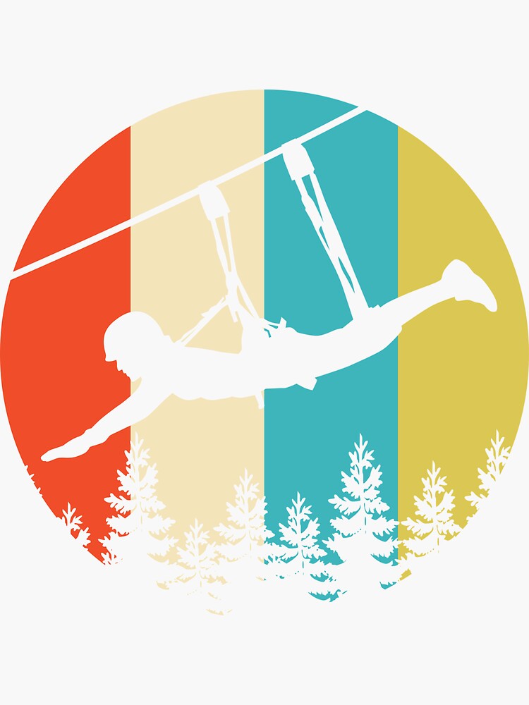 "Vintage Zipline Trees Graphic Design for Ziplining Enthusiasts ...