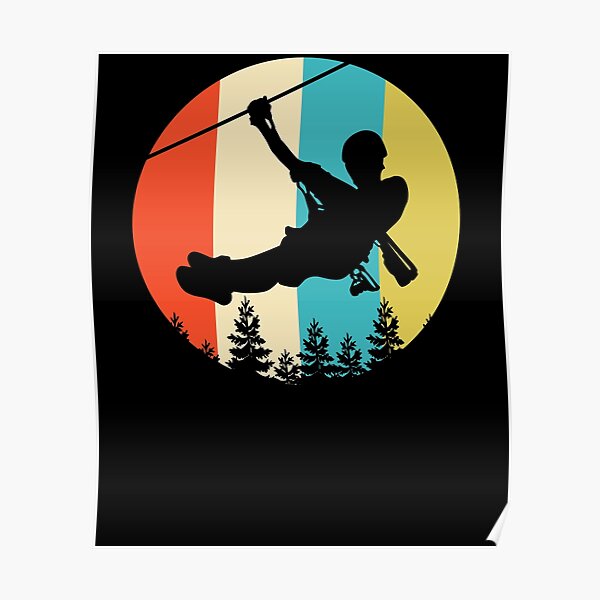 Póster «Vintage Zipline Trees diseño gráfico para los entusiastas ...