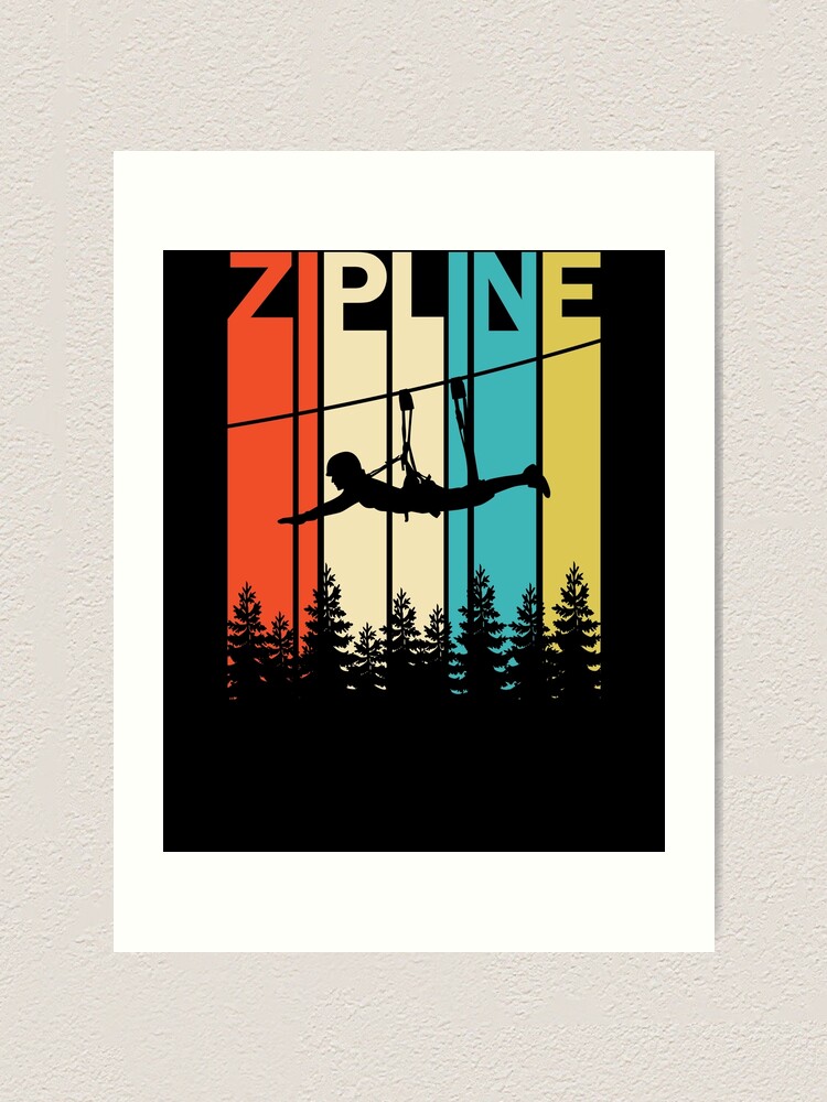 "Vintage Zipline Trees Graphic Design for Ziplining Enthusiasts" Art ...