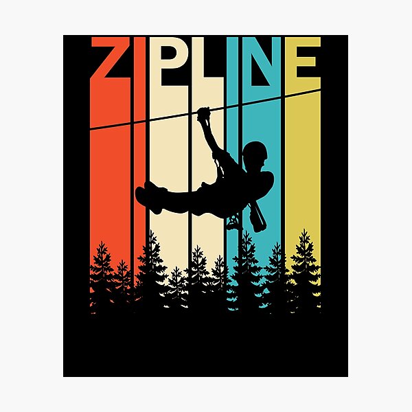 "Vintage Zipline Trees Graphic Design for Ziplining Enthusiasts ...