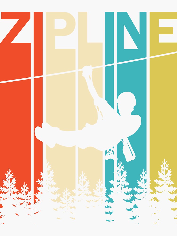 "Vintage Zipline Trees Graphic Design for Ziplining Enthusiasts ...