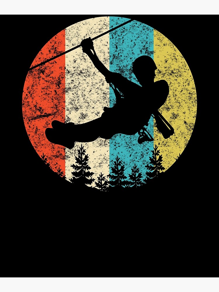 Vintage Zipline Trees Graphic Design For Ziplining Enthusiasts Premium ...