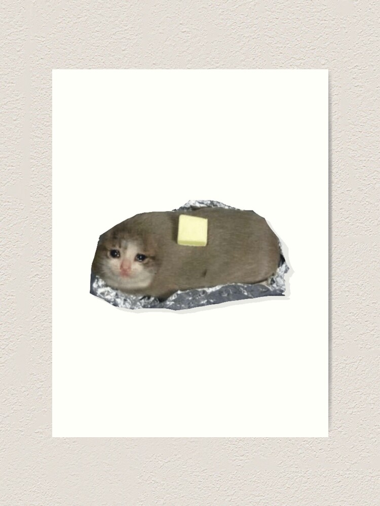 "crying baked potato cat" Art Print for Sale by citrea | Redbubble