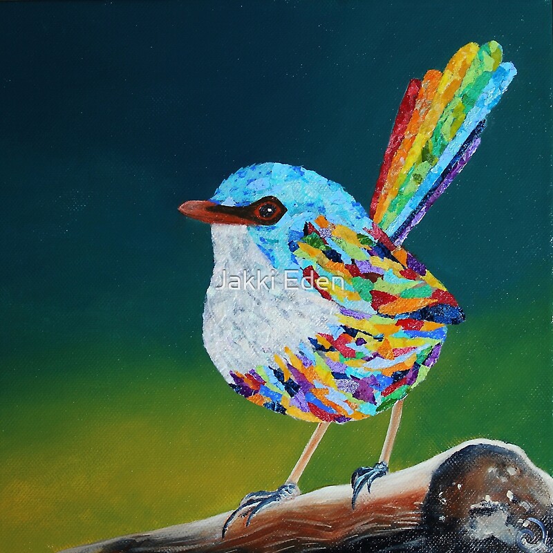 "Rainbow Wren" by Jakki Eden | Redbubble