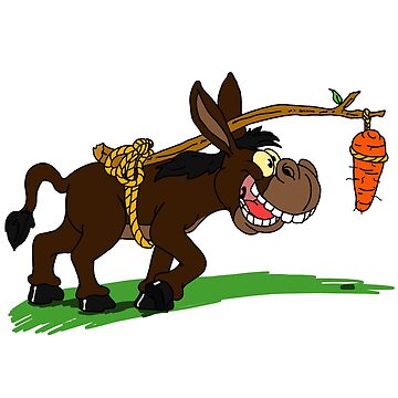 Poster for Sale mit "Esel läuft Karotte hinterher witziges Geschenk ...