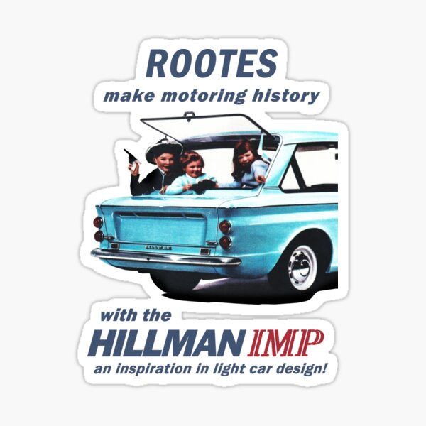 "HILLMAN IMP" Sticker for Sale by ThrowbackMotors | Redbubble