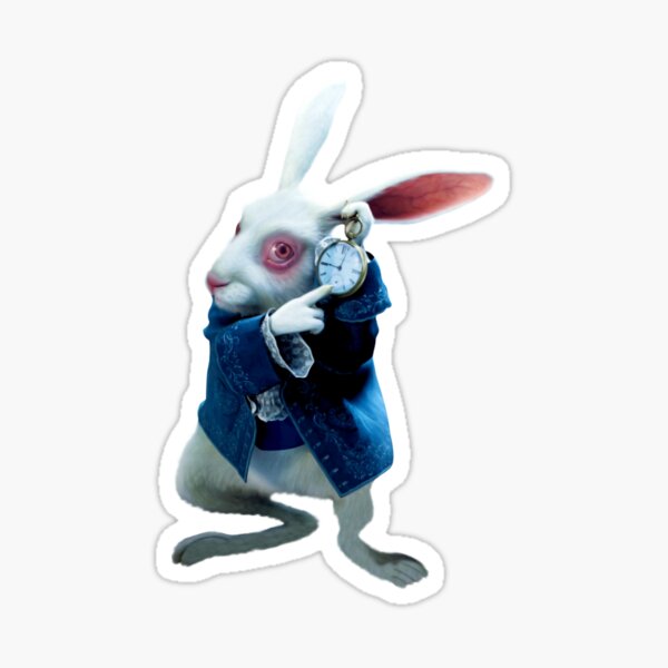 "White Rabbit Alice In Wonderland Illustration" Sticker by amberherb ...