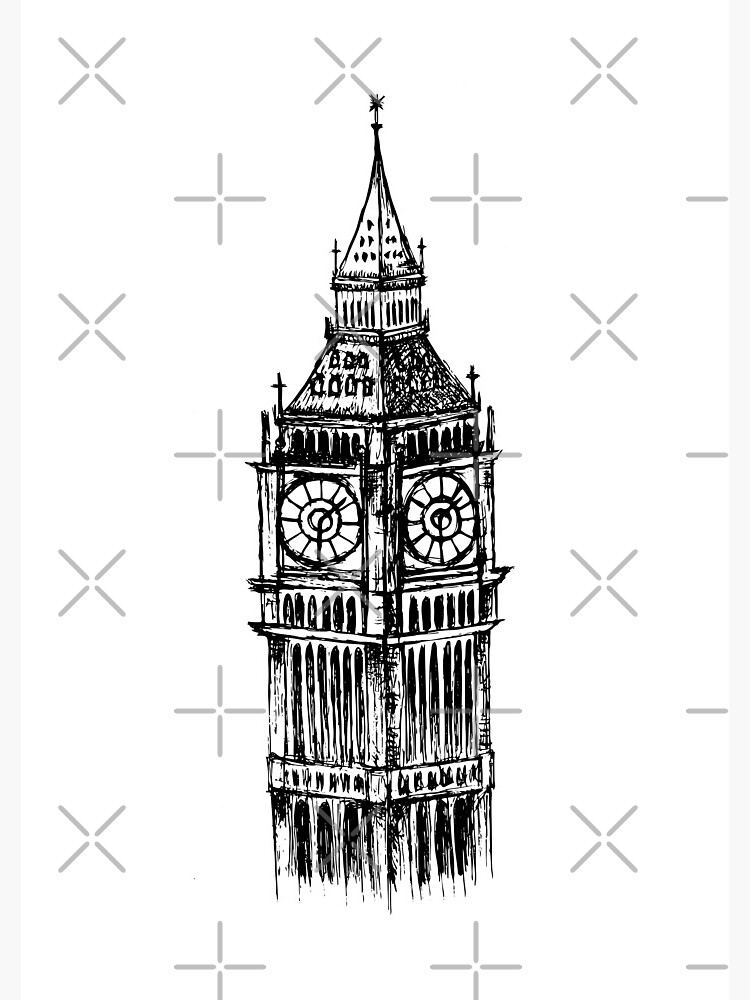 "Big Ben Ink Sketch - London" Spiral Notebook by Night-Sky-Art | Redbubble