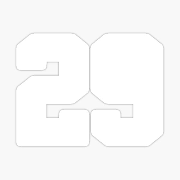 "29. Number twenty-nine on shirts and stuff." Sticker by Swaygo | Redbubble