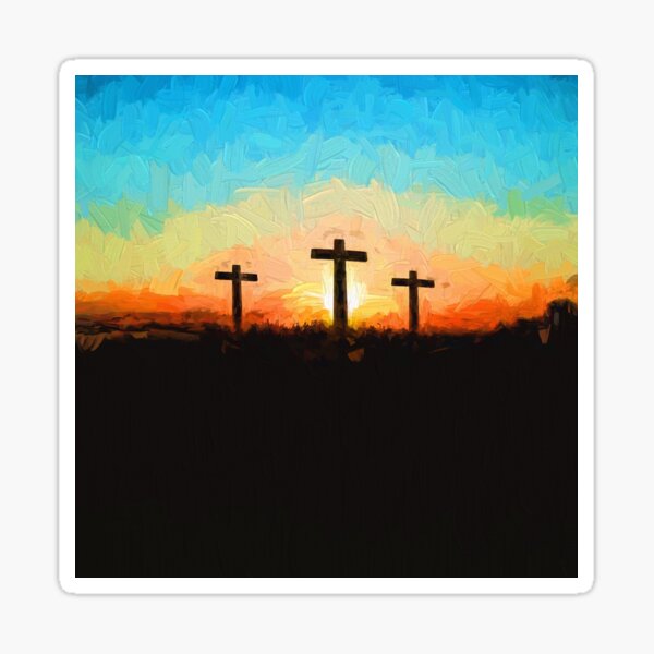 "Mount of Olives Three Crosses" Sticker by pinkarmy25 | Redbubble