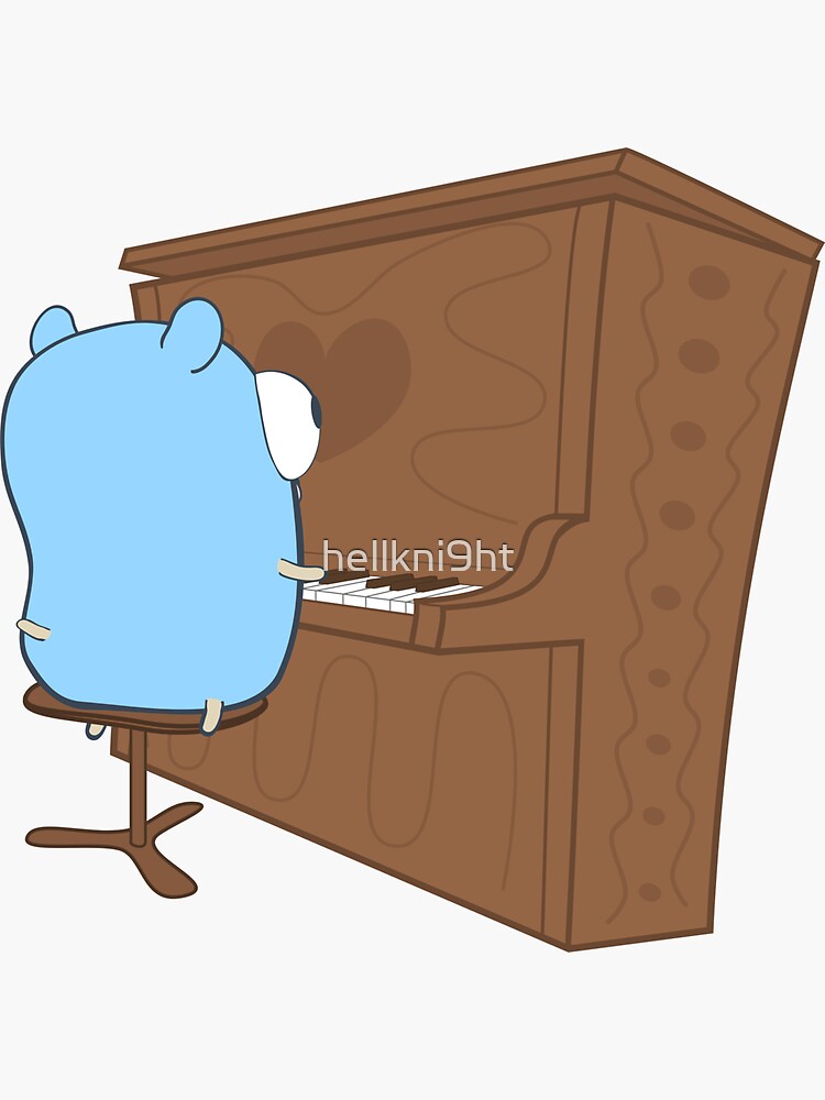 "The Golang Gopher: Piano Party" Sticker for Sale by hellkni9ht | Redbubble