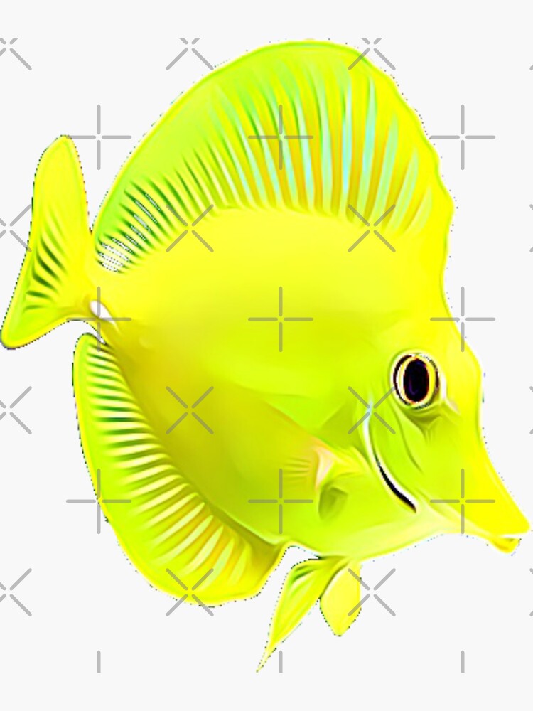 "Yellow Tang Saltwater Reef aquarium fish" Sticker for Sale by ...