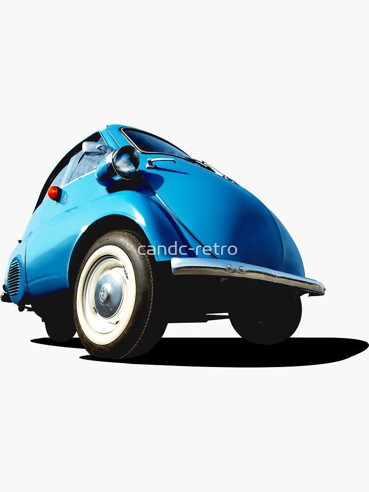 "Blue Bubble Car" Sticker by candc-retro | Redbubble