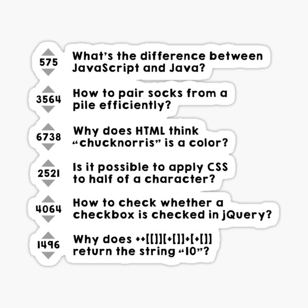 "stack overflow funny questions" Sticker for Sale by Caldofran | Redbubble