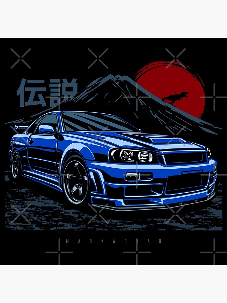 "Skyline GTR R34" Poster for Sale by OlegMarkaryan | Redbubble