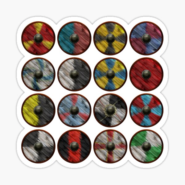 "Viking Shields" Sticker for Sale by kayakcapers | Redbubble