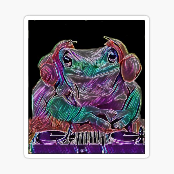 "DJ Froggy" Sticker for Sale by PunchyLaRue | Redbubble