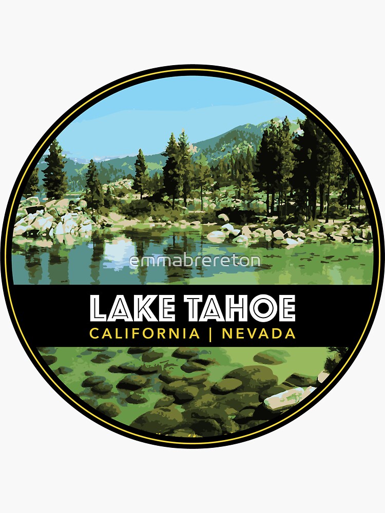 "Lake Tahoe Sticker" Sticker for Sale by emmabrereton | Redbubble