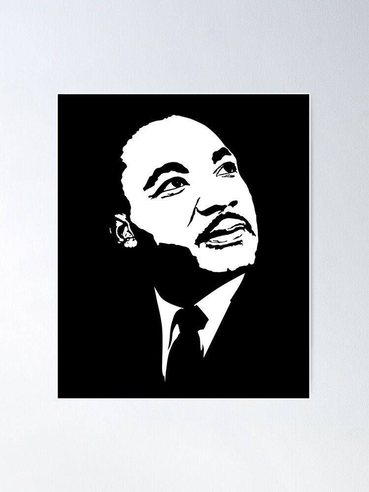 "Martin Luther King / MLK, black and white silhouette illustration ...