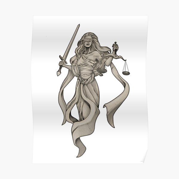 "Lady Justice" Poster for Sale by mingostudio | Redbubble