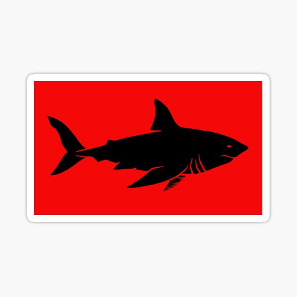 "Great White in Black" Sticker for Sale by SAITKEN | Redbubble