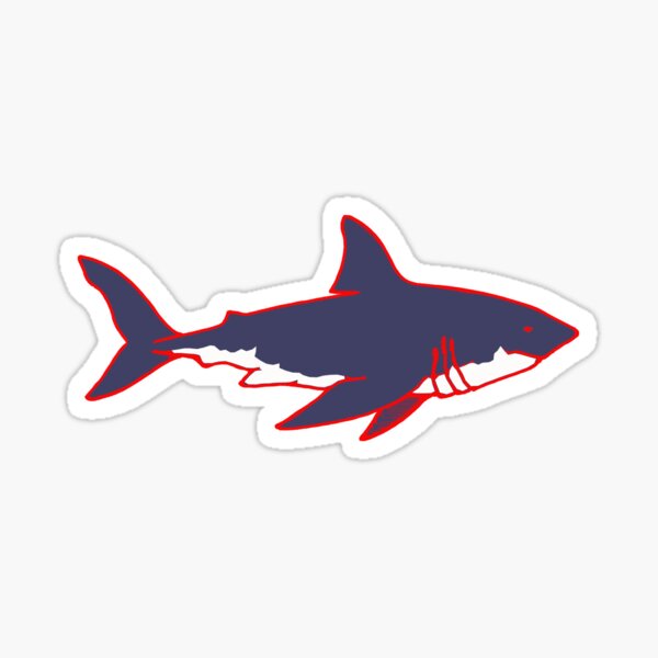 "Great (Red) White (and Blue) Shark" Sticker for Sale by SAITKEN ...