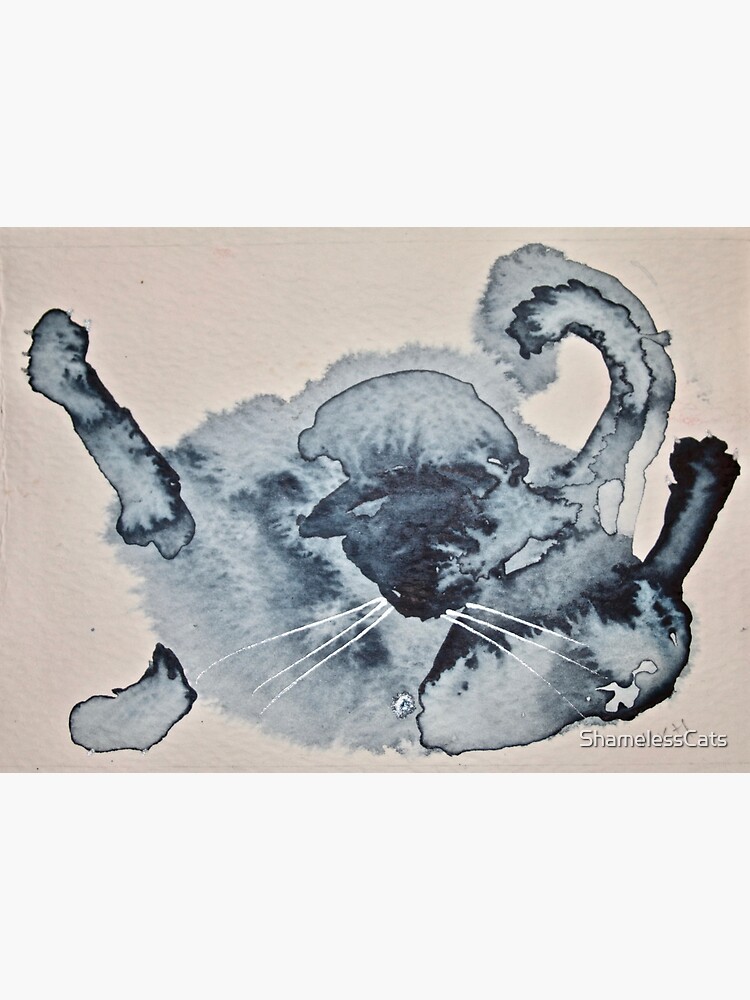 "Shameless Cats: Regular Maintenance Black Cat" Art Print by ...