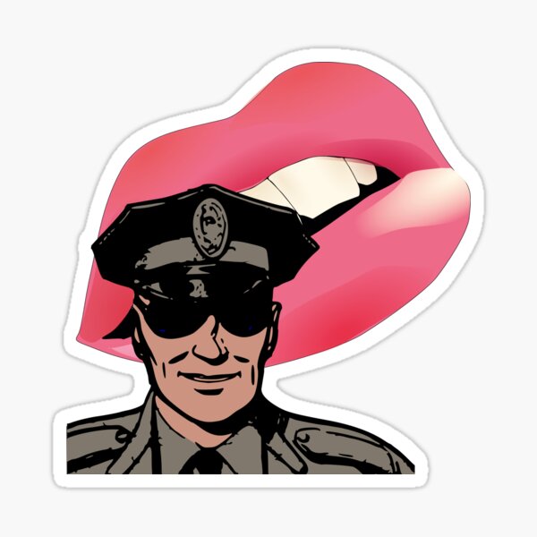 "Retro cop" Sticker for Sale by WordFandom | Redbubble