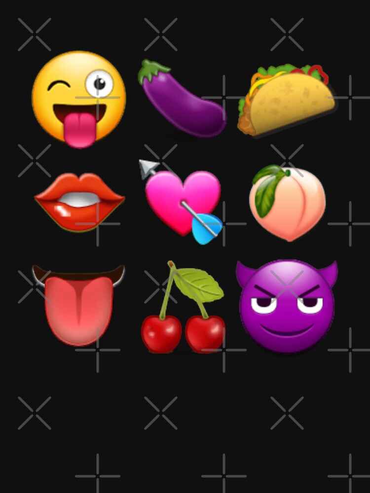 Naughty Emojis Eggplant Taco Peach Lips Tongue Wink Horny Devil Cherries Zipped Hoodie
