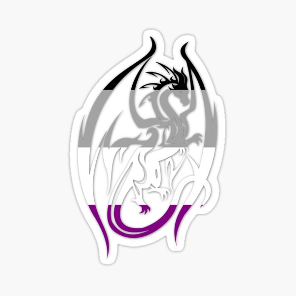 Ace Aro Pride Dragon Silhouette Sticker For Sale By Cyndermizuki