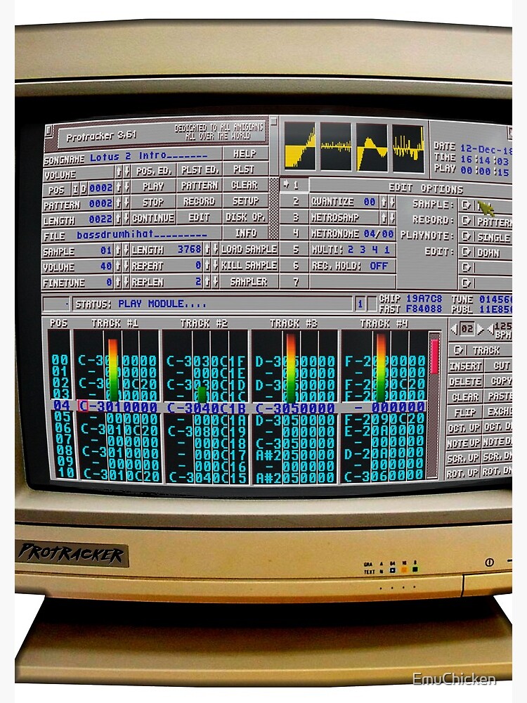 "ProTracker 3.61 / Amiga Monitor" Spiral Notebook for Sale by ...