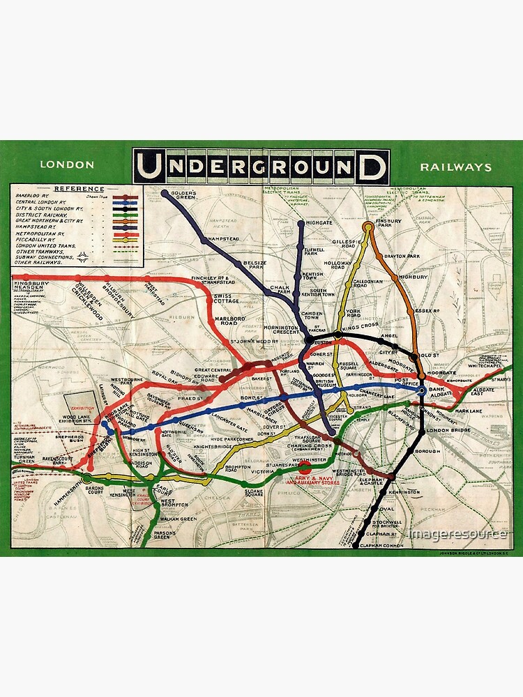 "Vintage Map - London Tube - 1908" Poster by imageresource | Redbubble